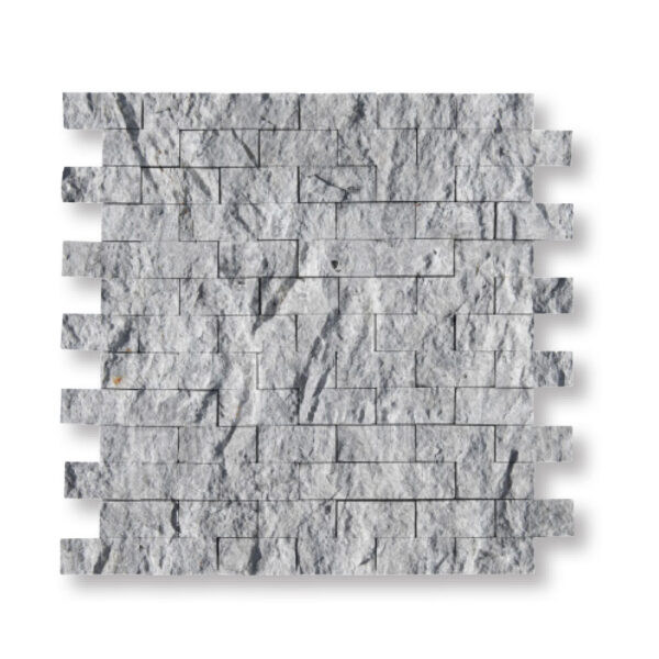 Tundra Grey Limestone 5/8x1x2 inch Split Face Mosaic | STONE-MORE ...